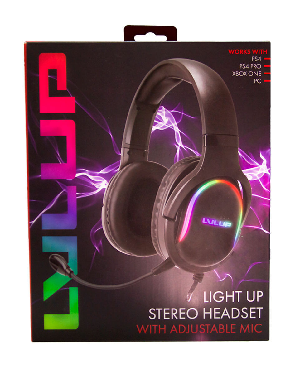Gaming Headset Light Up Stereo Level UP para Xbox, PS, Switch, PC e ...