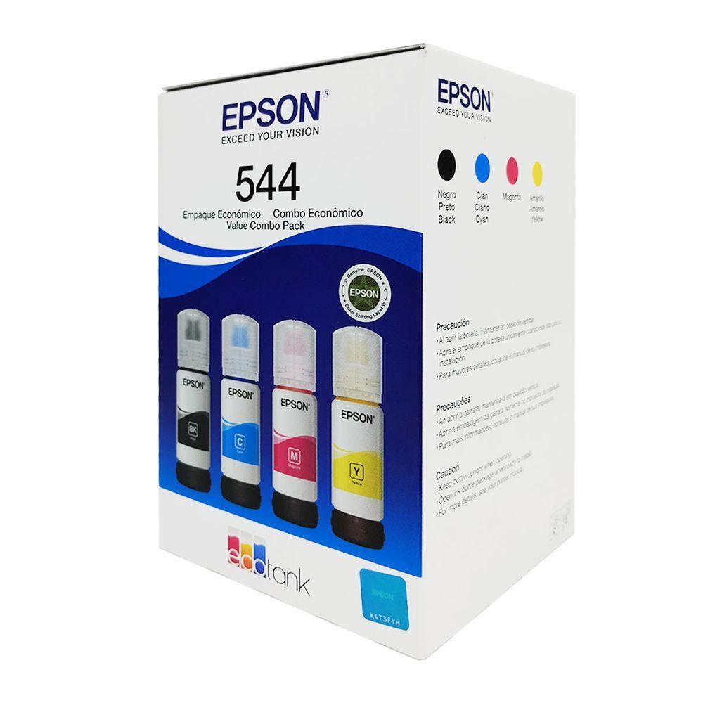 Kit Refil De Tinta Epson 544, Preto/magenta/ciano/amarelo, 65ml - T544520-4p - Trocafone