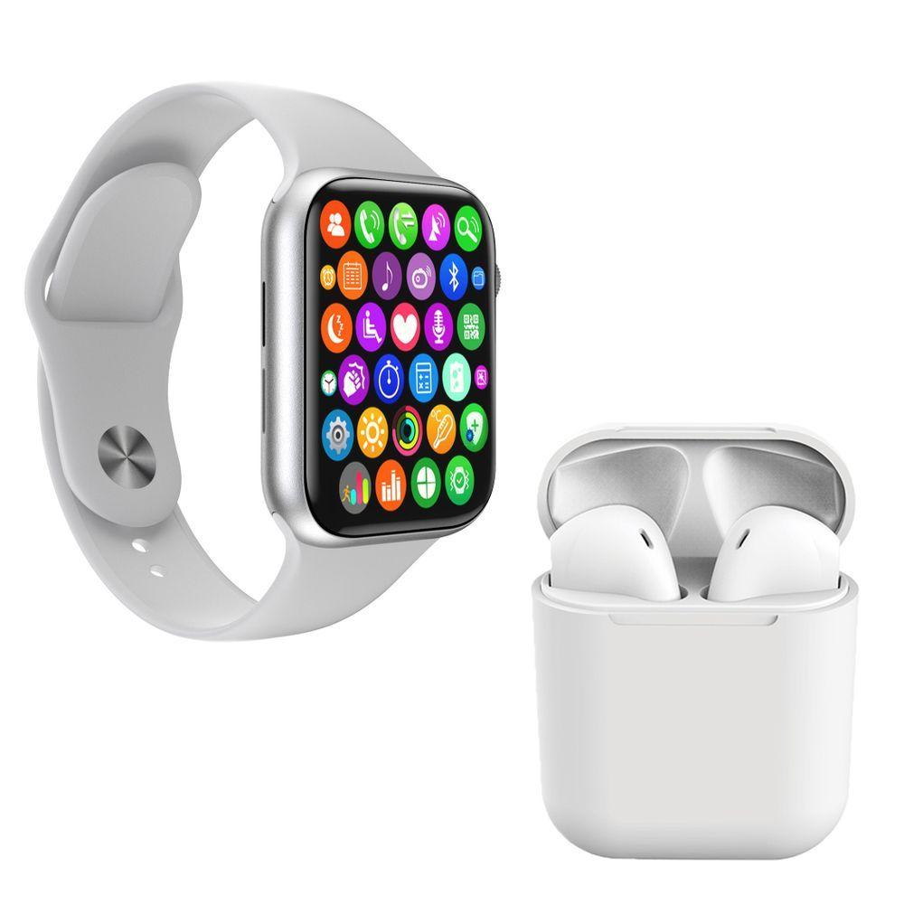 Kit 1 Smartwatch Iwo 8 Branco + 1 Fone Bluetooth I12 Branco - Trocafone