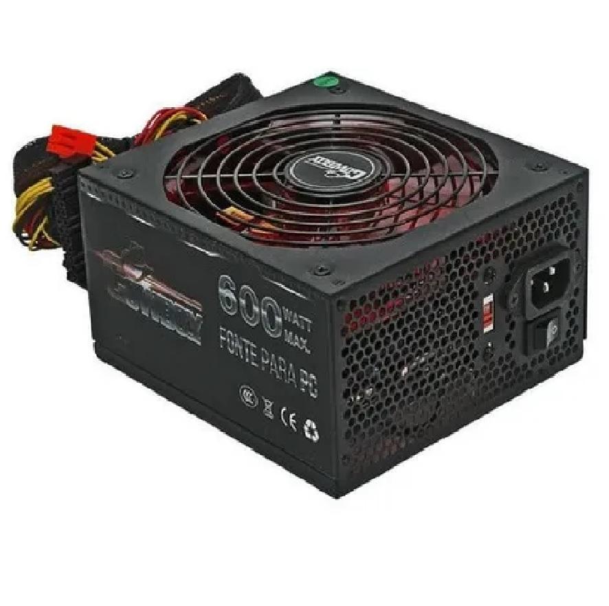 Fonte Atx Gamer Para Pc 600w Real Silenciosa Bivolt Leds Kp-535 - Trocafone